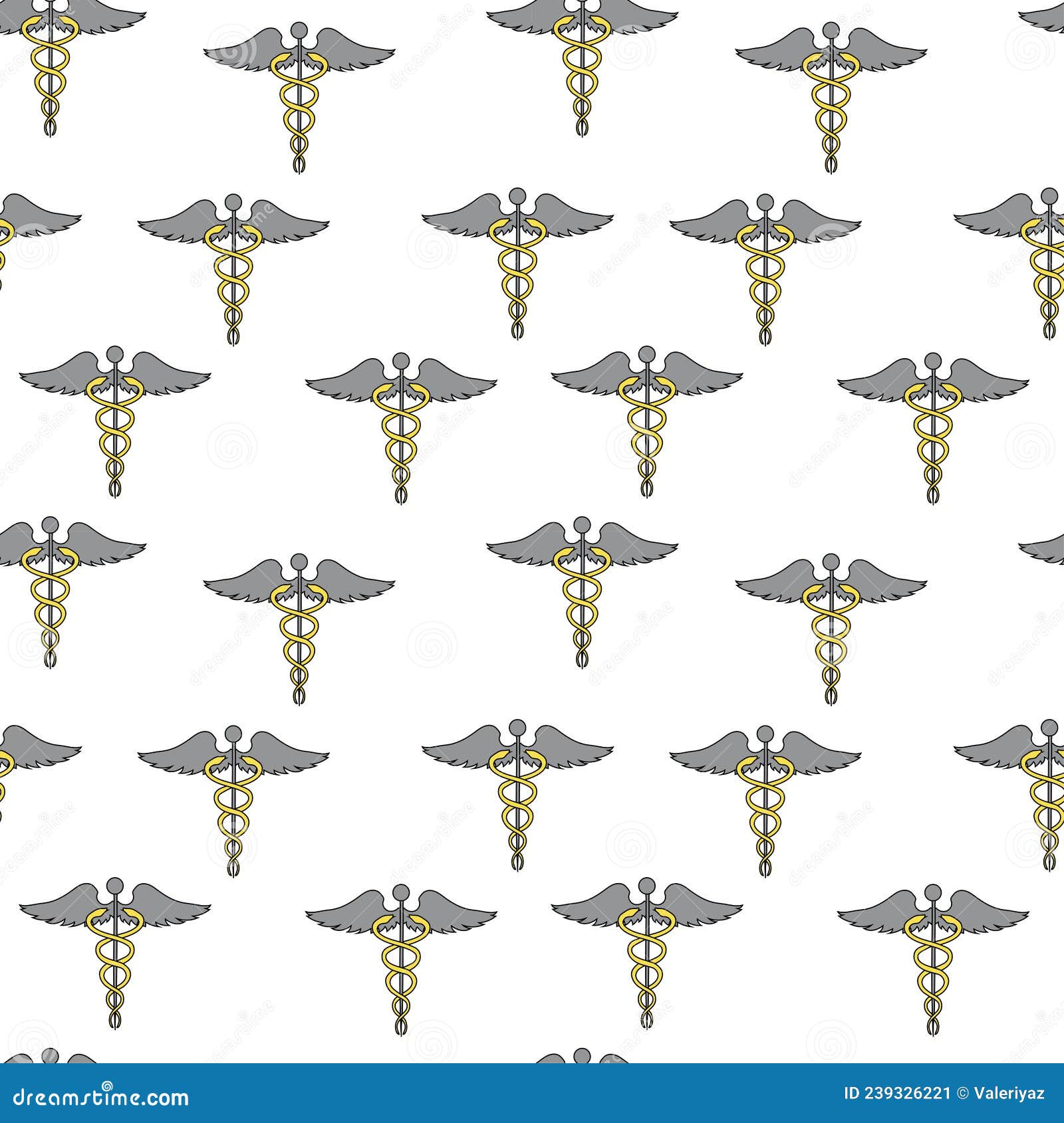 A Set of Seamless Patterns of Staff of Hermes, the Caduceus, Pixels ...