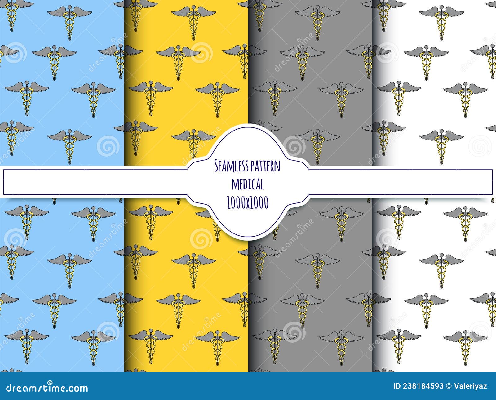 A Set of Seamless Patterns with the Staff of Hermes 1000x1000 Pixels ...