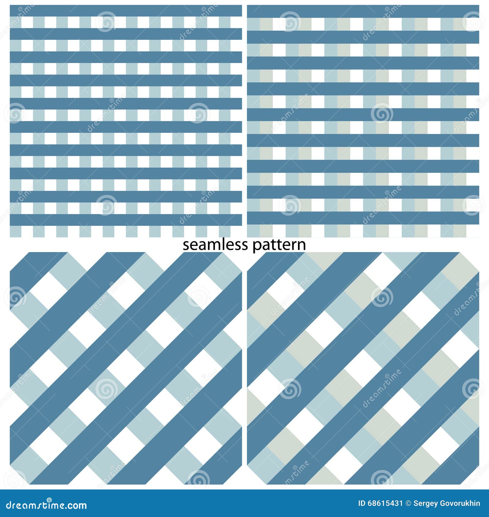 Set of Seamless Patterns of Strips and Squares. Stock Vector ...