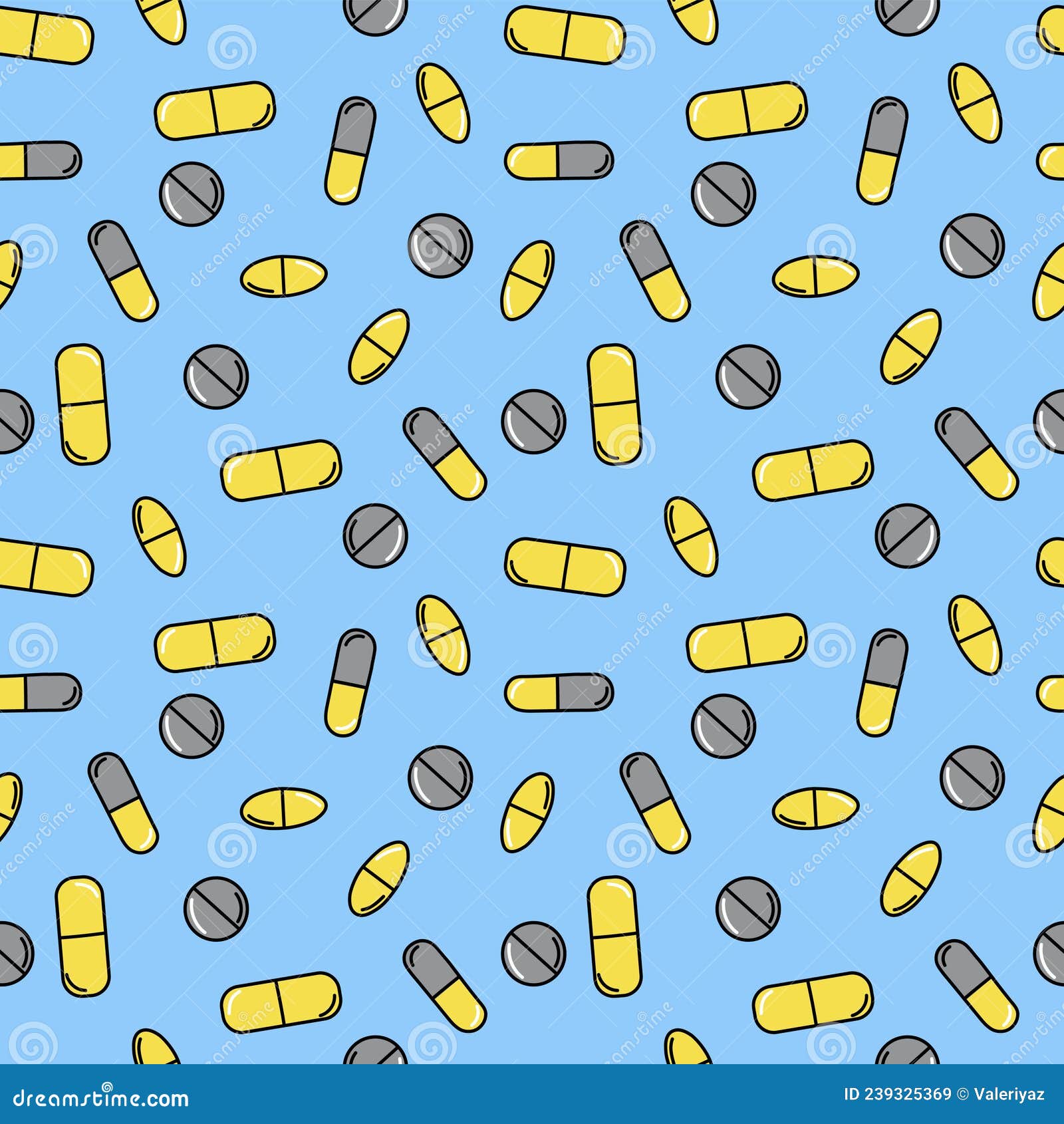 A Set of Seamless Patterns of Tablets Pills Pixels 1000x1000. Vector ...