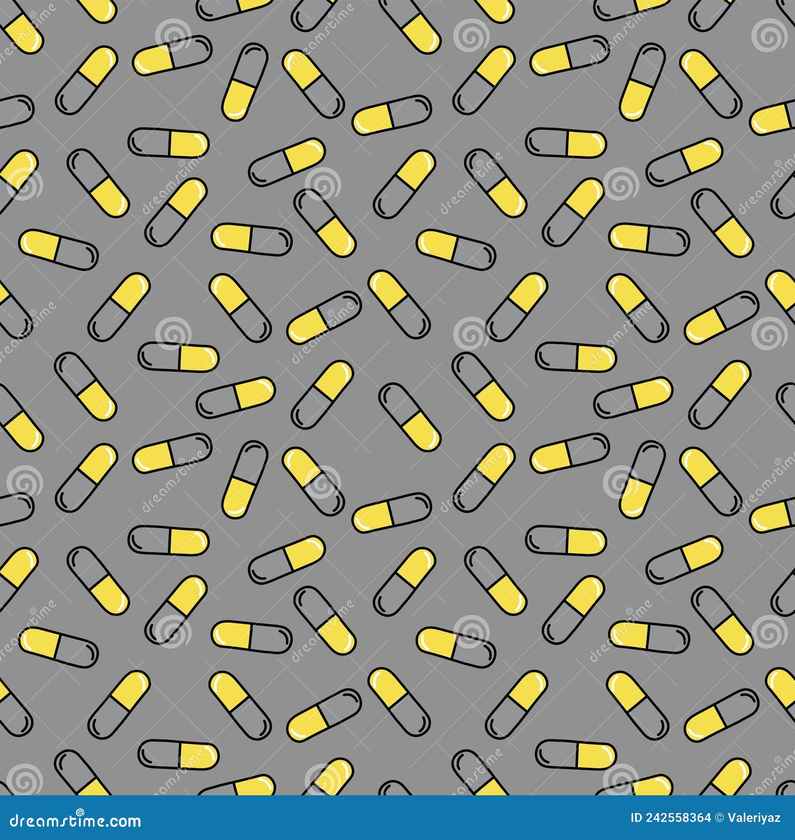 A Set of Seamless Patterns of Tablets, Pills, Pixels 1000x1000, Vector ...