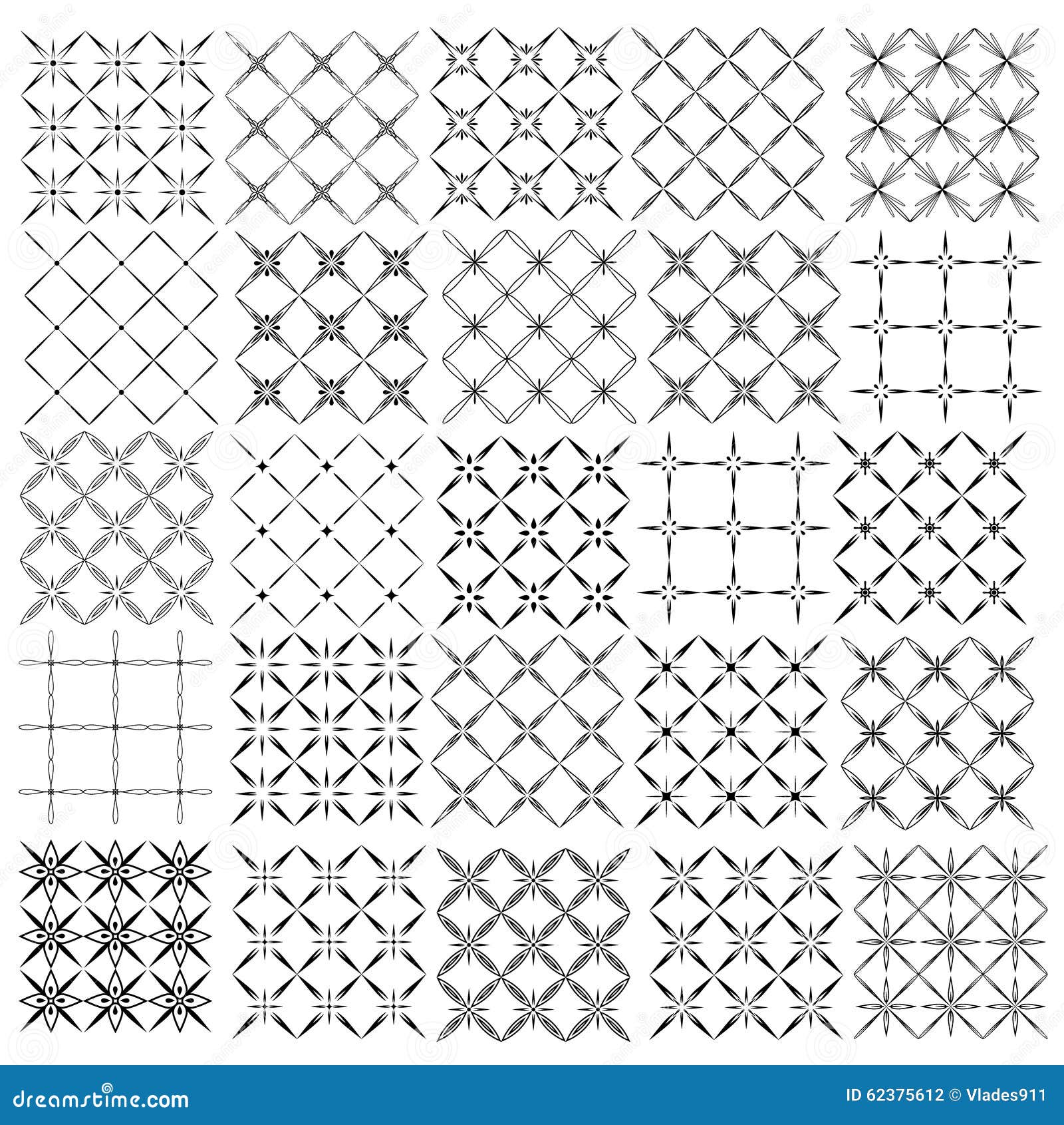 Set of Seamless Patterns Texture Monochrome Stock Vector - Illustration ...