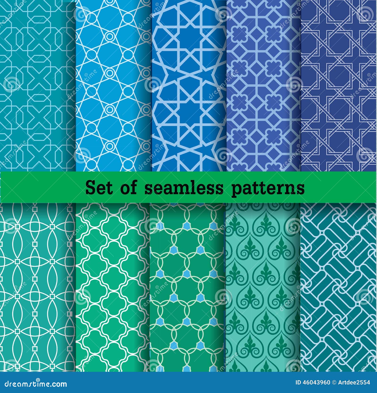 Set of Seamless Patterns.Used for Wallpaper, Print, Pattern, Fabric ...