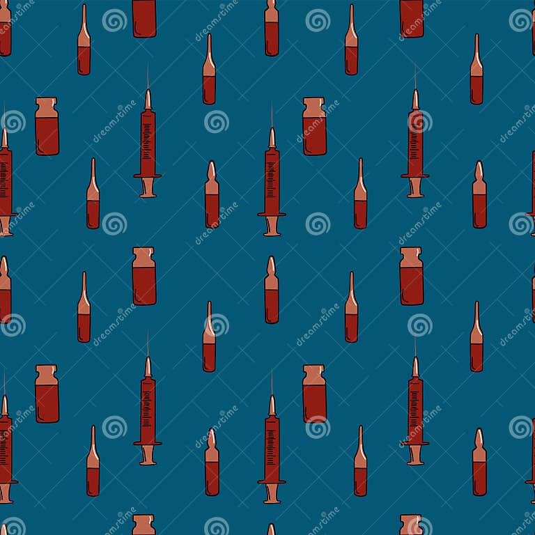 A Set of Seamless Patterns of Vaccine and Syringe Pixels 1000x1000 ...