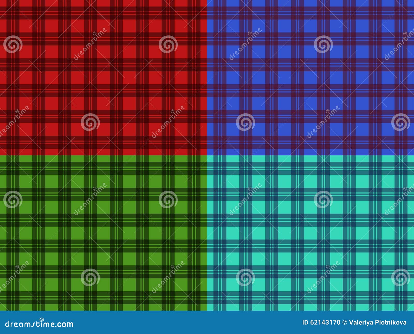 Set of Seamless Plaid Patterns Stock Vector - Illustration of clip ...