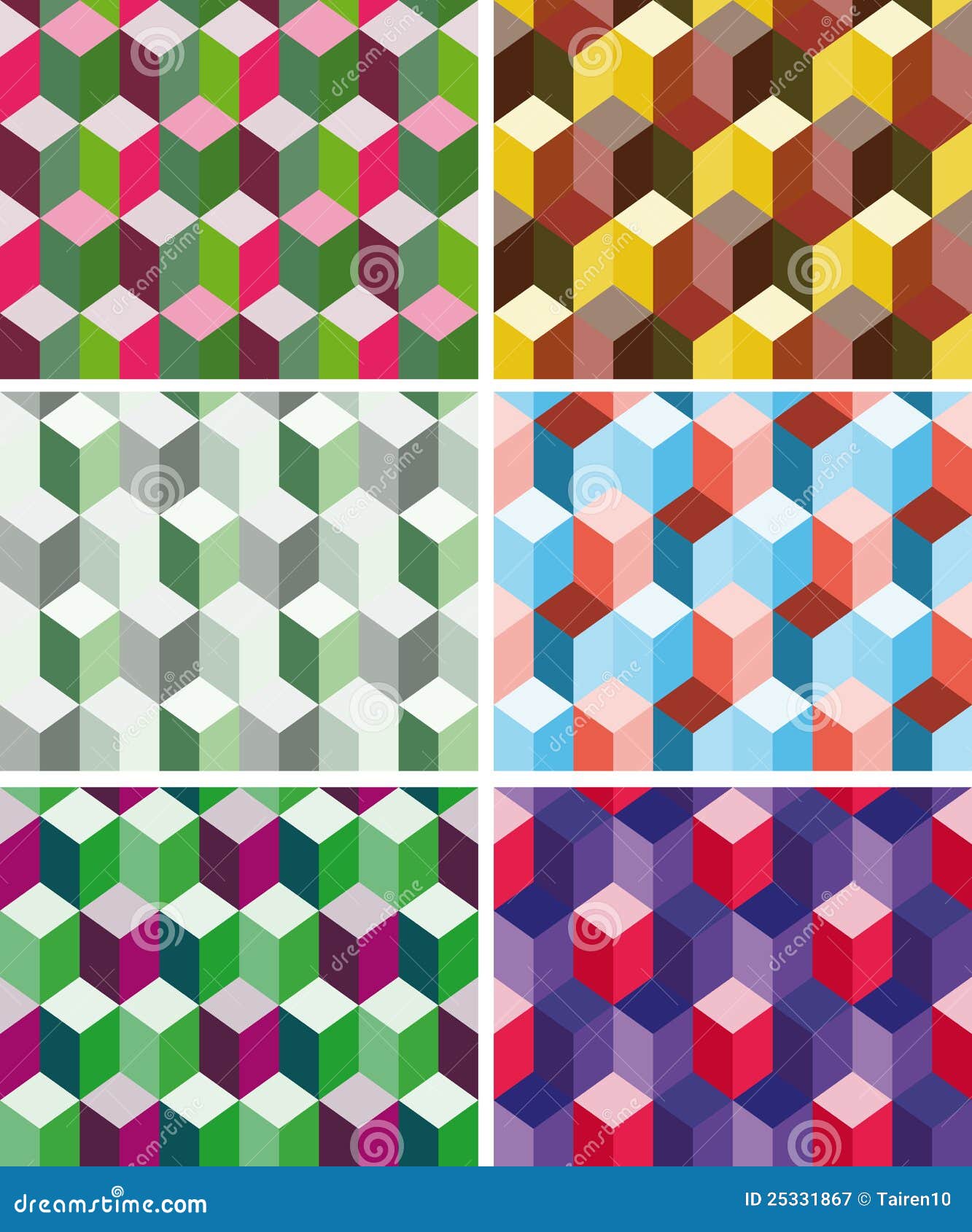Set of Seamless Prismatic Patterns Stock Vector - Illustration of ...
