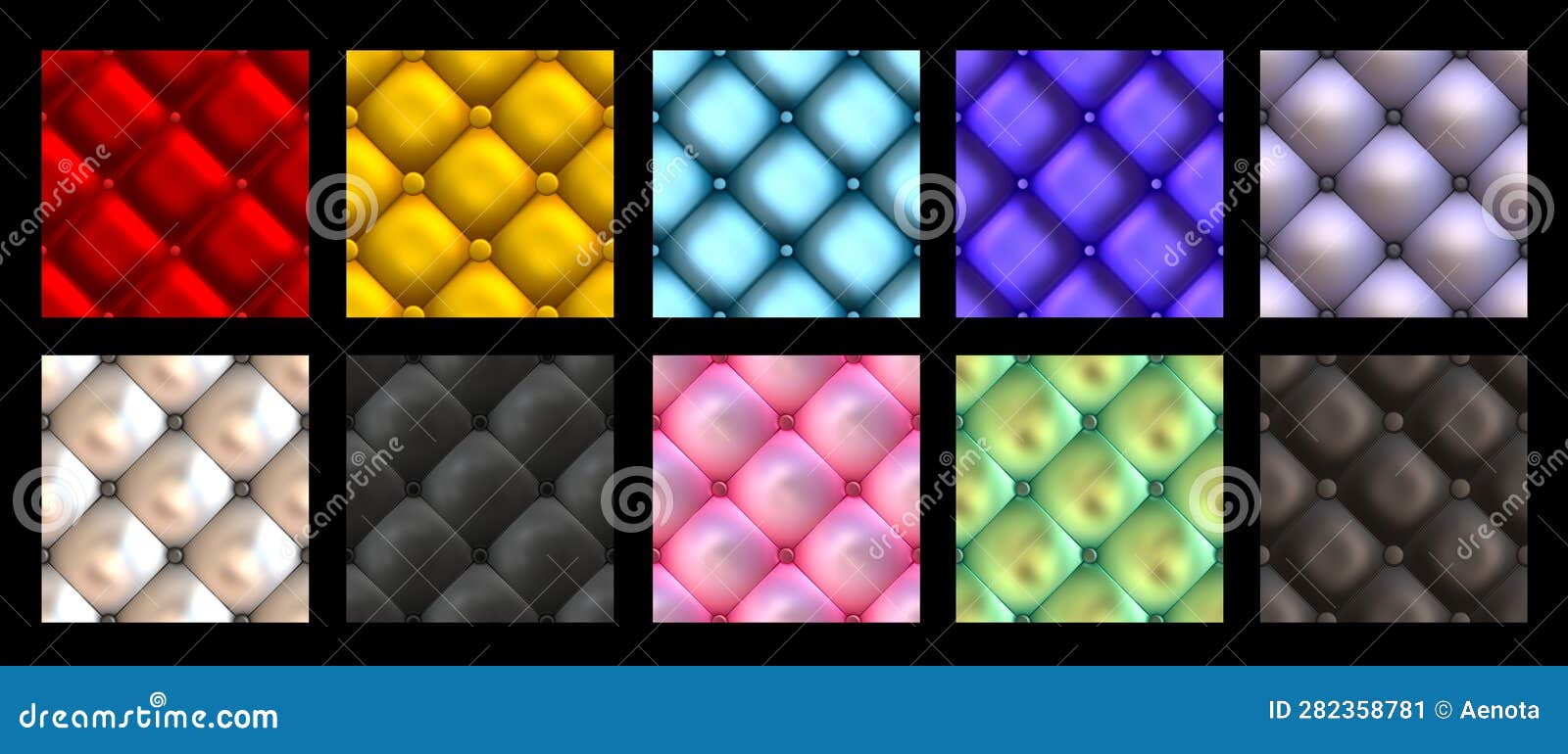 Set of Seamless Quilted Leather Textures - Tiled Diamond Cover ...