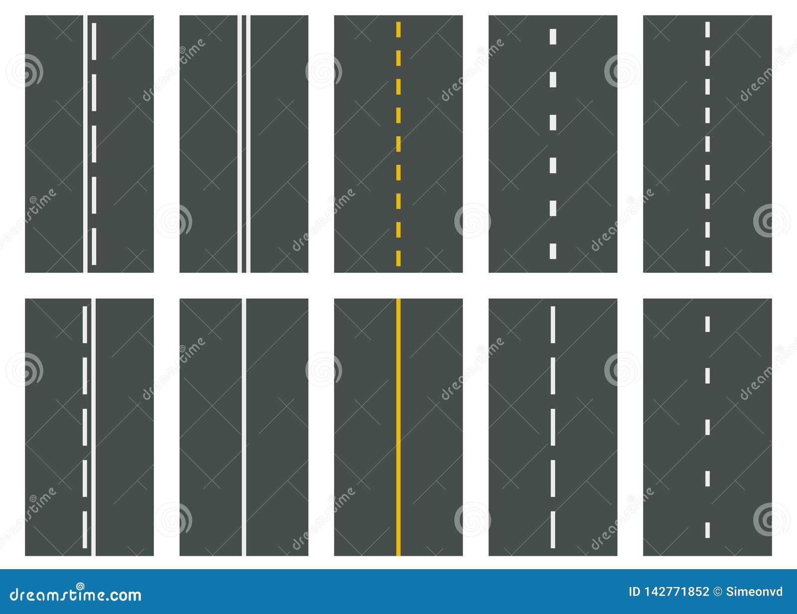 Seamless Road Map Cartoon Vector | CartoonDealer.com #14137525