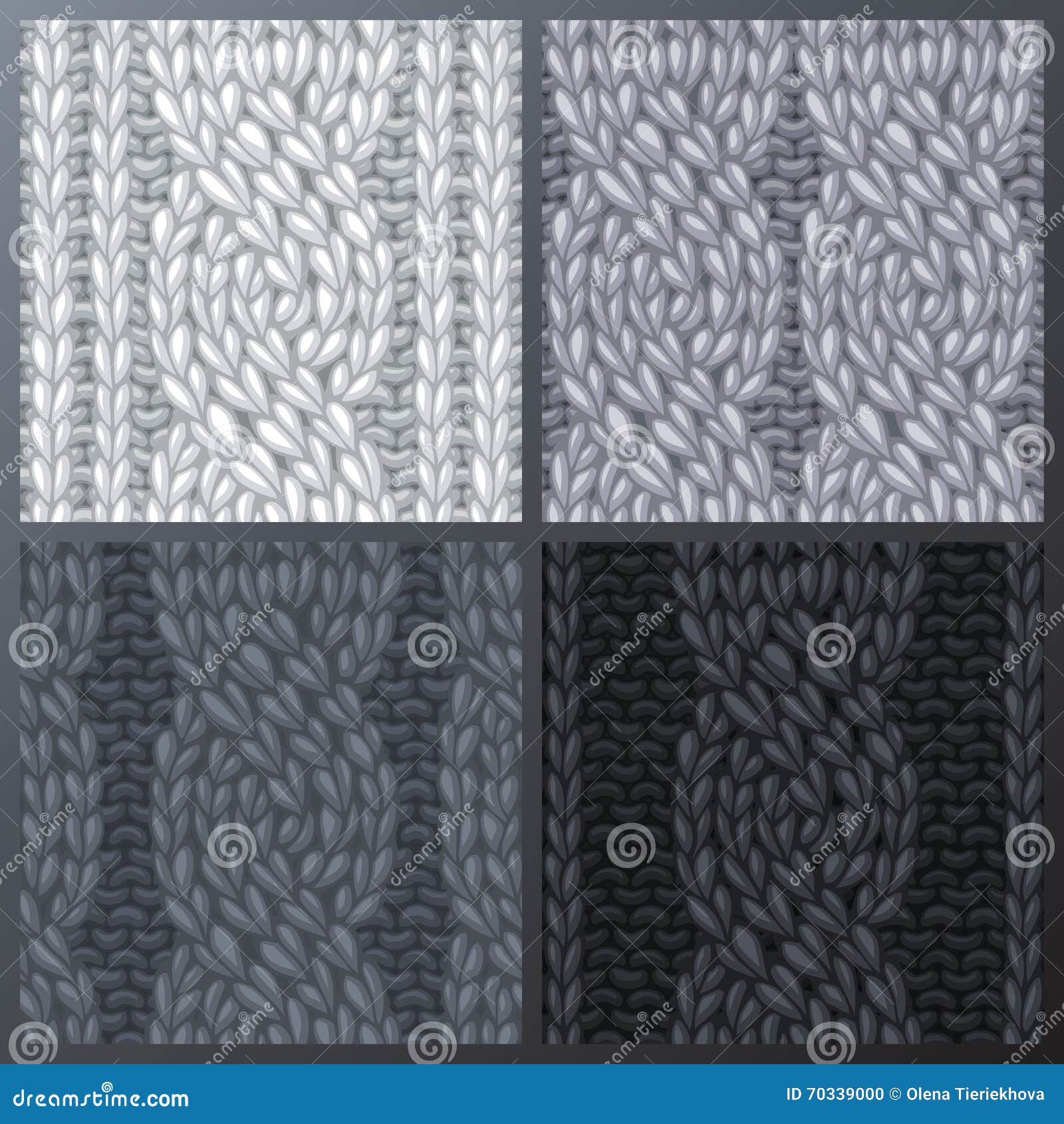 Set Of Six-Stitch Cable Stitch Patterns. Vector Illustration ...