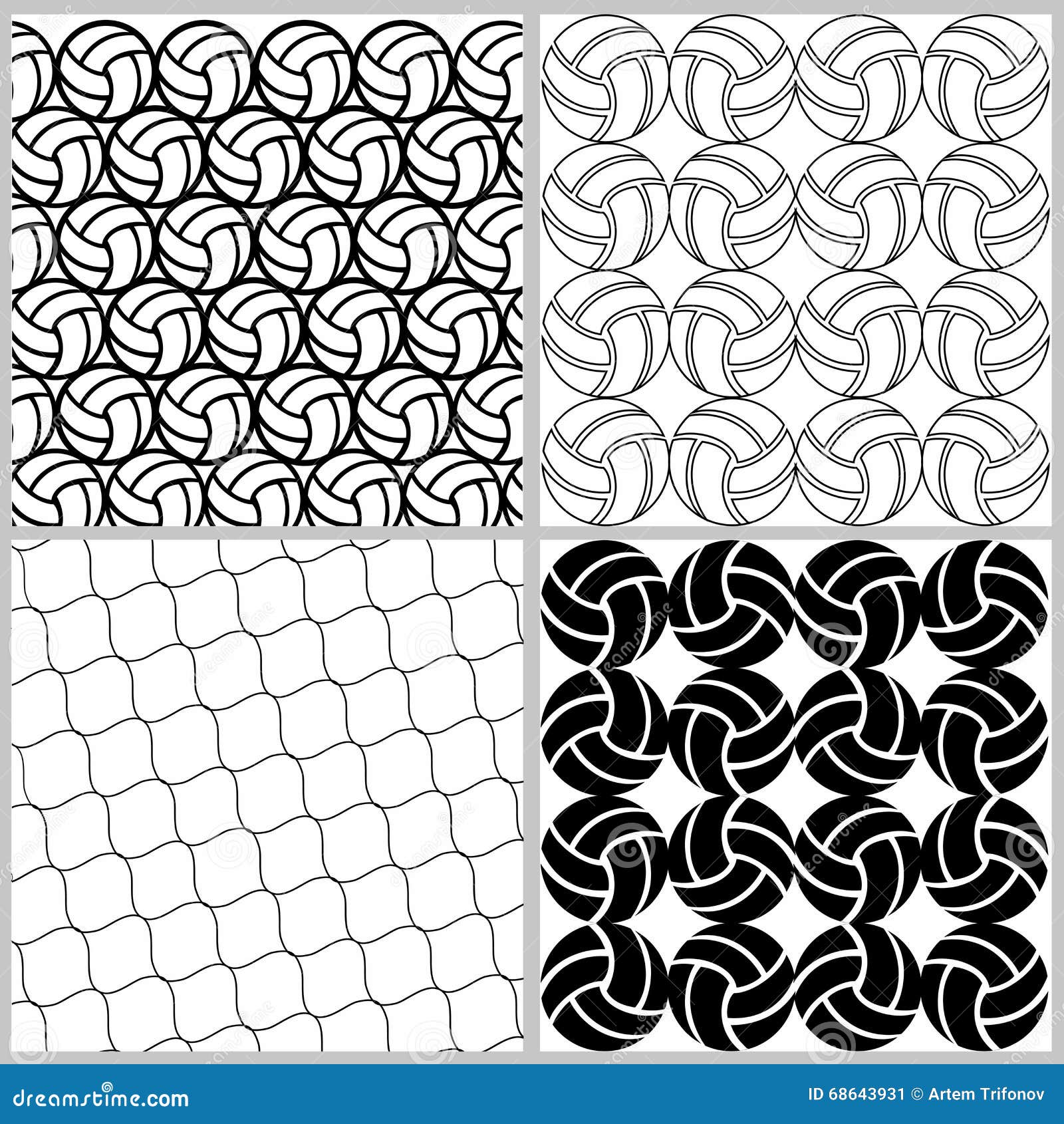 Set of Seamless Sports Patterns. the Texture of Volleyballs, in Stock ...