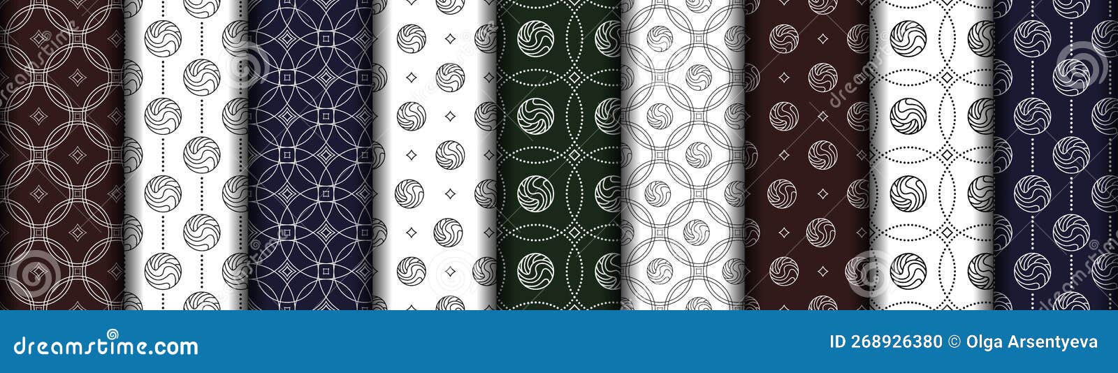 Set of Seamless Staggered Geometric Pattern Stock Vector - Illustration ...