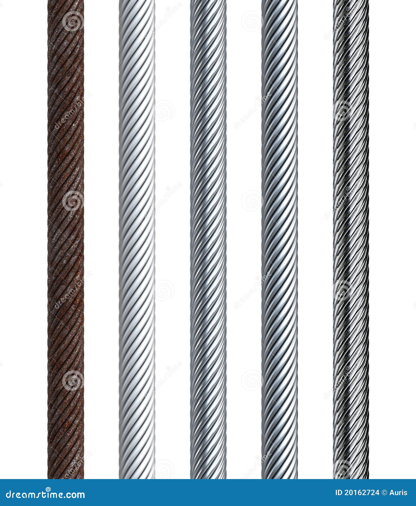 Steel Cable Unraveling, Exposing Individual Strands On Gradient ...