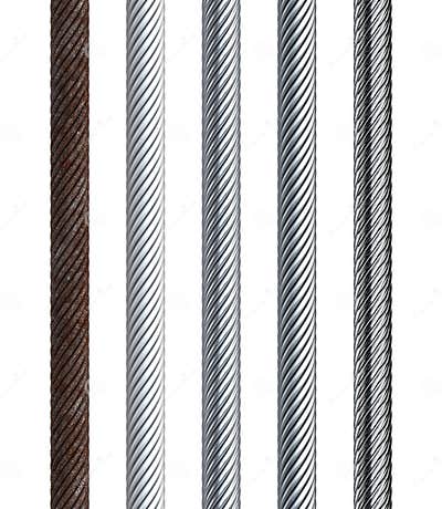 Set of Seamless Steel Cable Stock Illustration - Illustration of ...