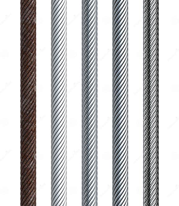 Set of Seamless Steel Cable Stock Illustration - Illustration of ...
