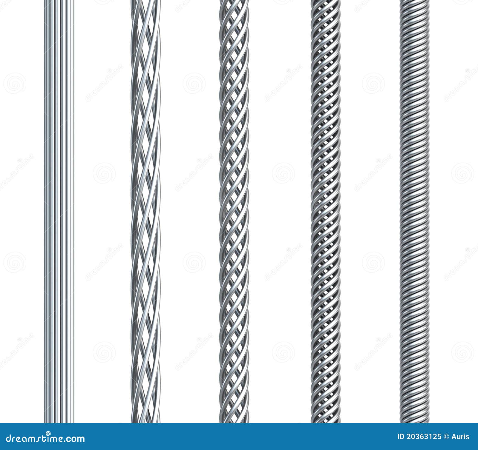 Set of Seamless Steel Cable Stock Illustration - Illustration of ...