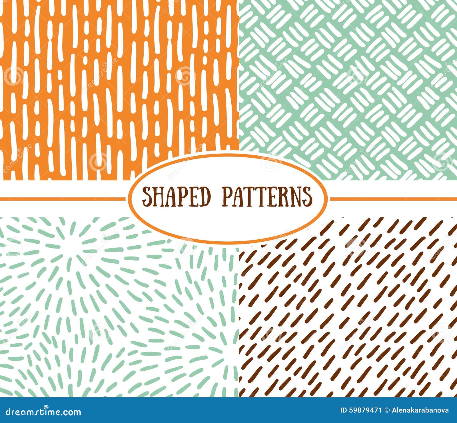 Set of Seamless Stroke Patterns. Hand-drawn Background. Stock ...