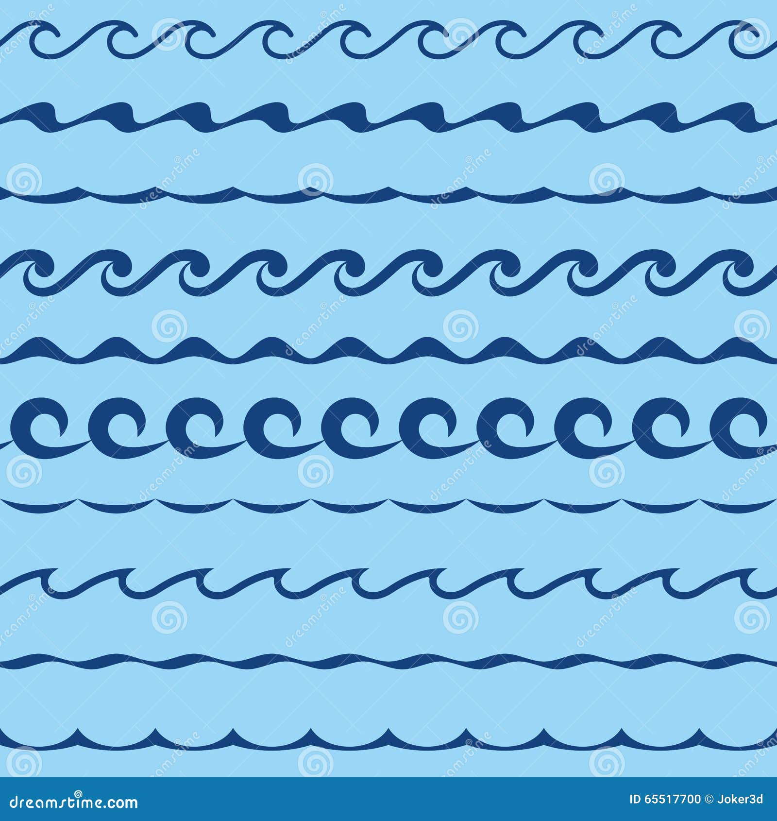 Set of Seamless Stylized Wavy Borders Stock Vector - Illustration of ...