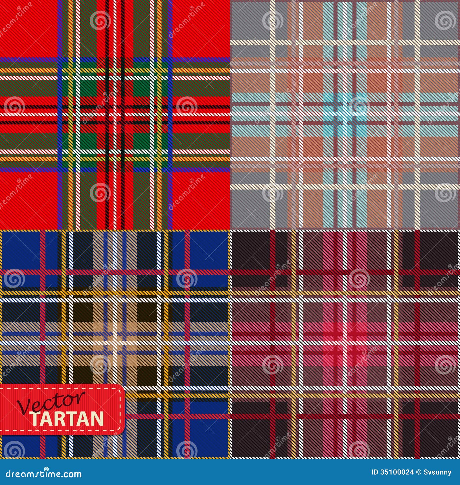 Set of Seamless Tartan Pattern Stock Vector - Illustration of nature ...