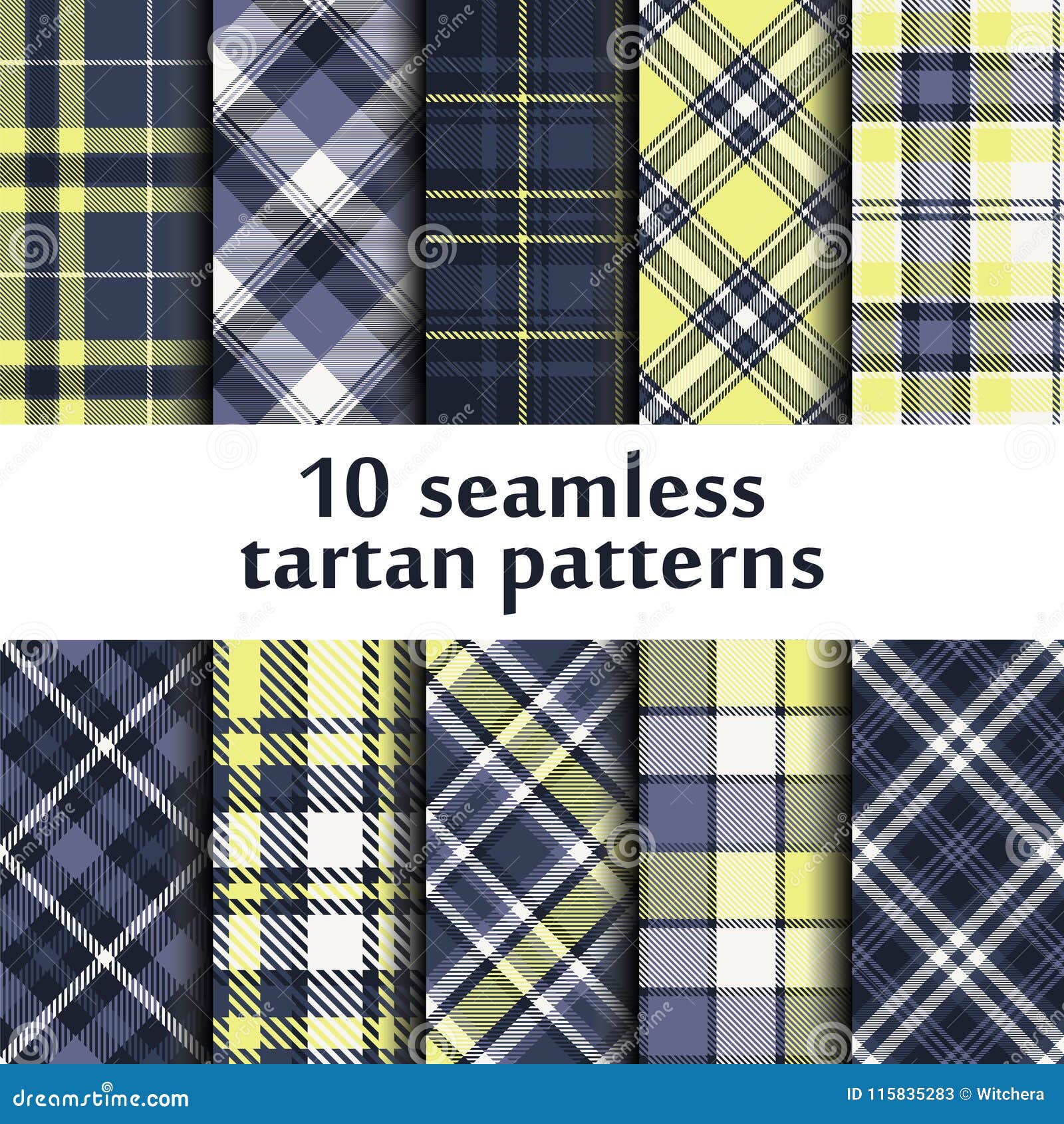 Set of Seamless Tartan Pattern Stock Vector - Illustration of abstract ...