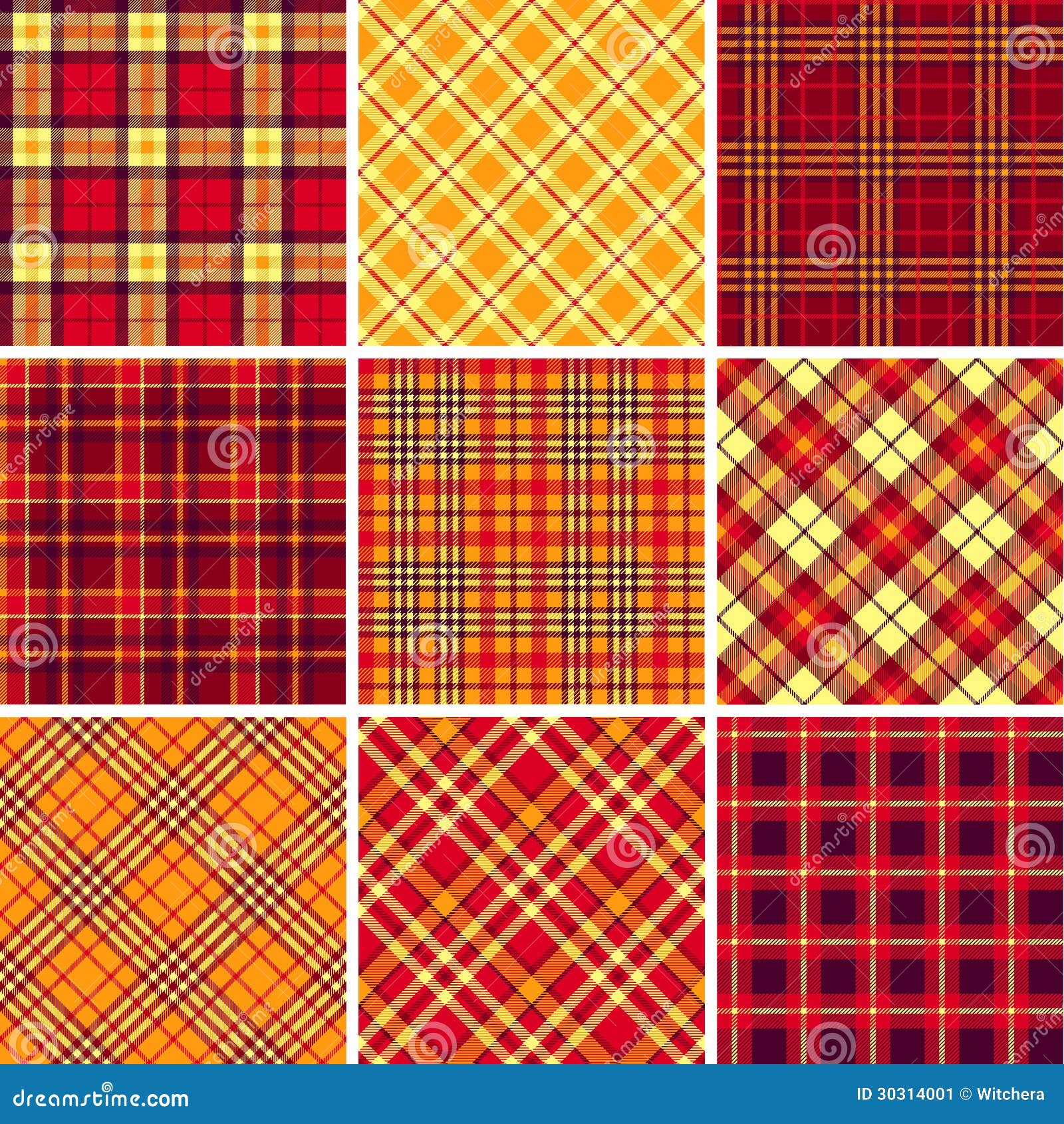 Set of Seamless Tartan Patterns Stock Vector - Illustration of brown ...