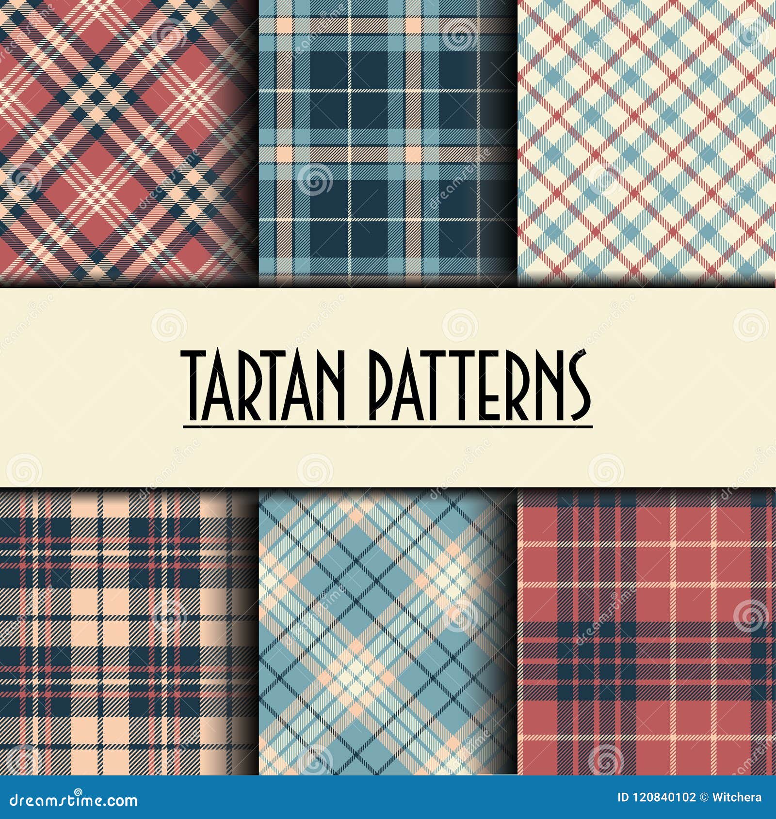 Set of Seamless Tartan Patterns Stock Vector - Illustration of british ...