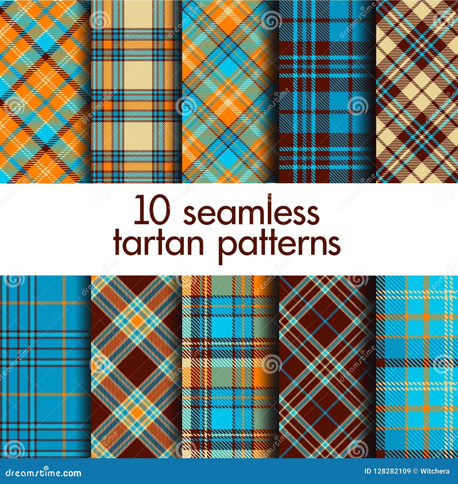 Set of Seamless Tartan Patterns Stock Vector - Illustration of pattern ...