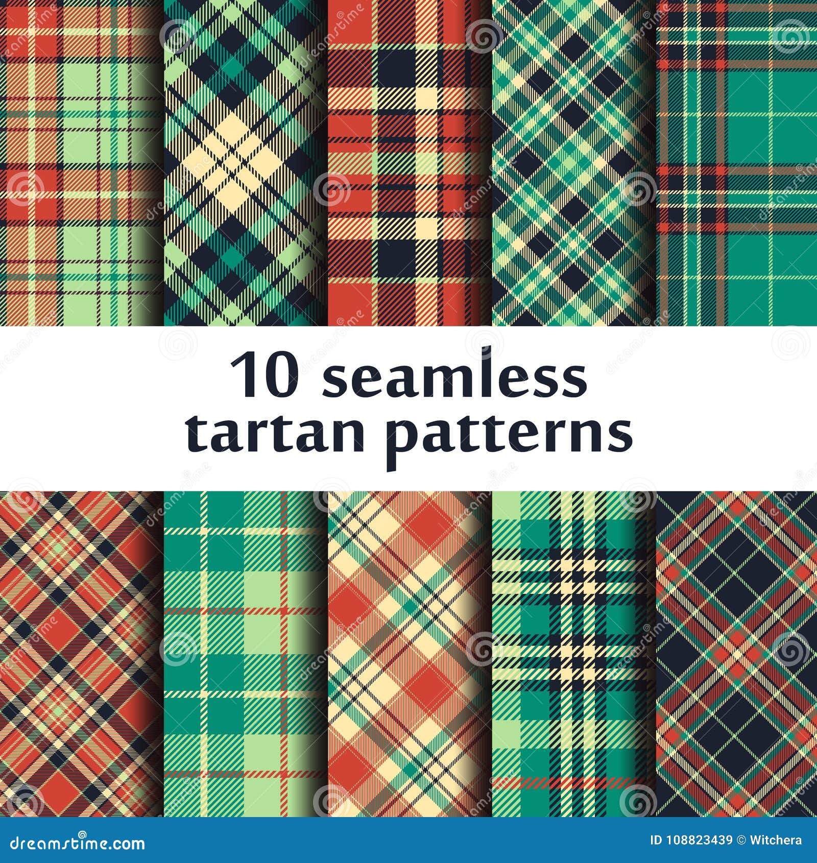 Set of Seamless Tartan Patterns Stock Vector - Illustration of color ...