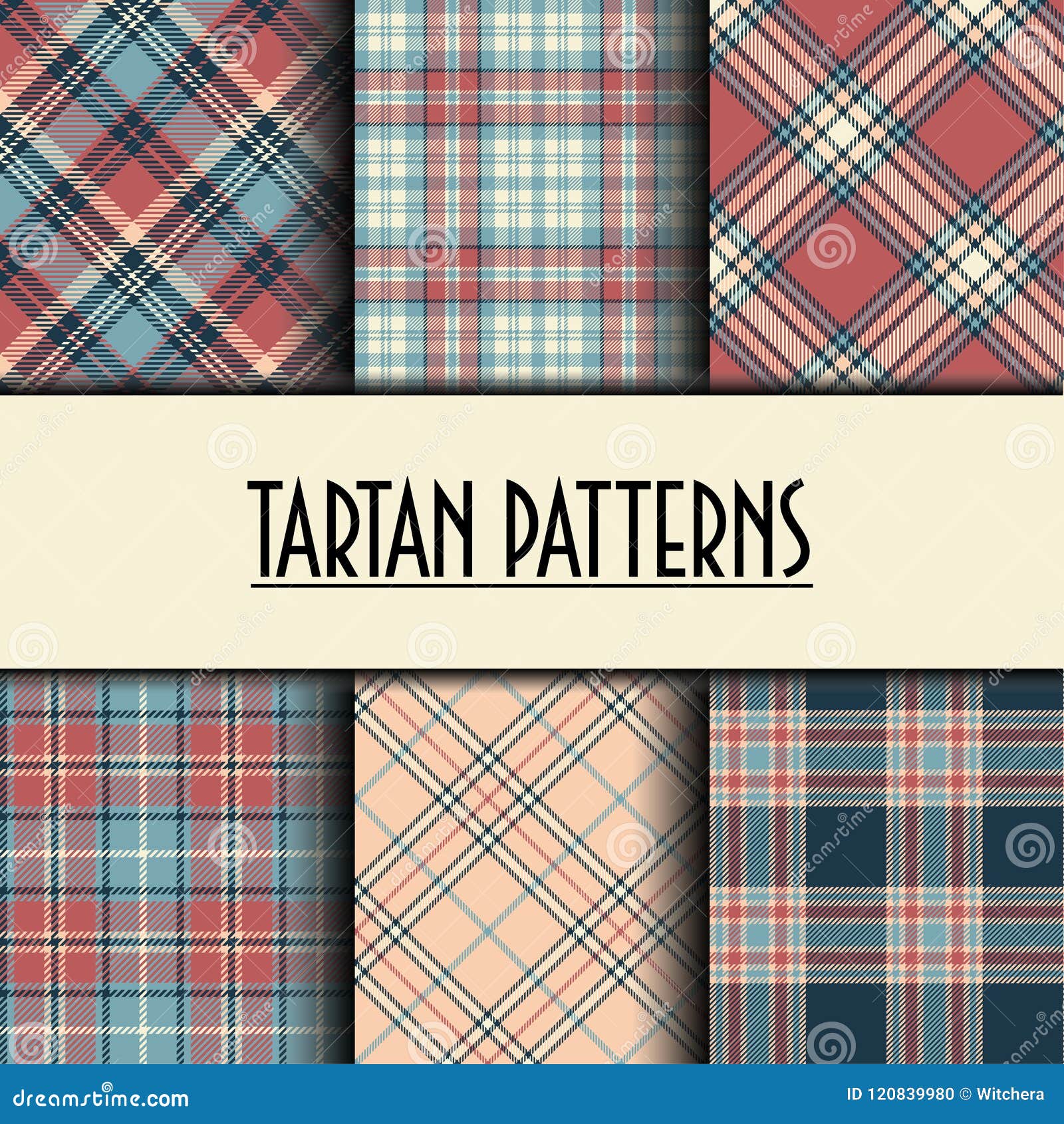 Set of Seamless Tartan Patterns Stock Vector - Illustration of classic ...
