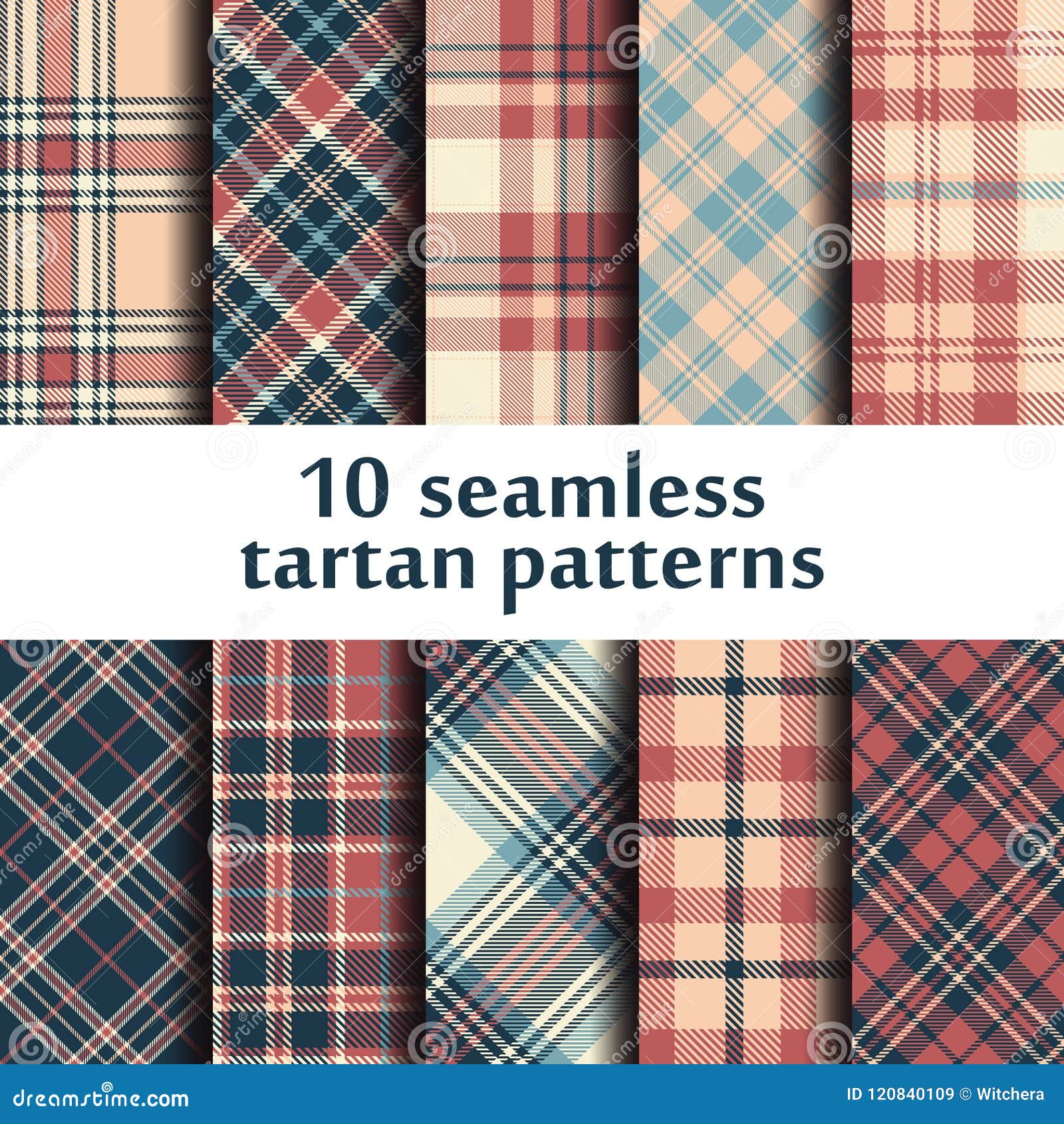 Set of Seamless Tartan Patterns Stock Vector - Illustration of english ...