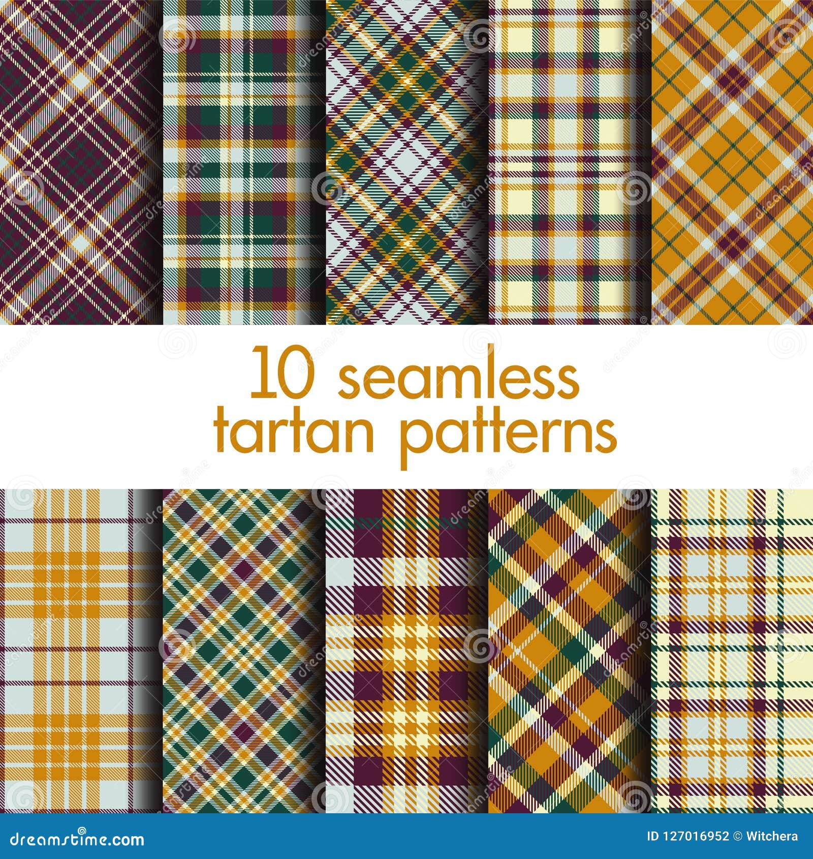 Set of Seamless Tartan Patterns Stock Vector - Illustration of celtic ...
