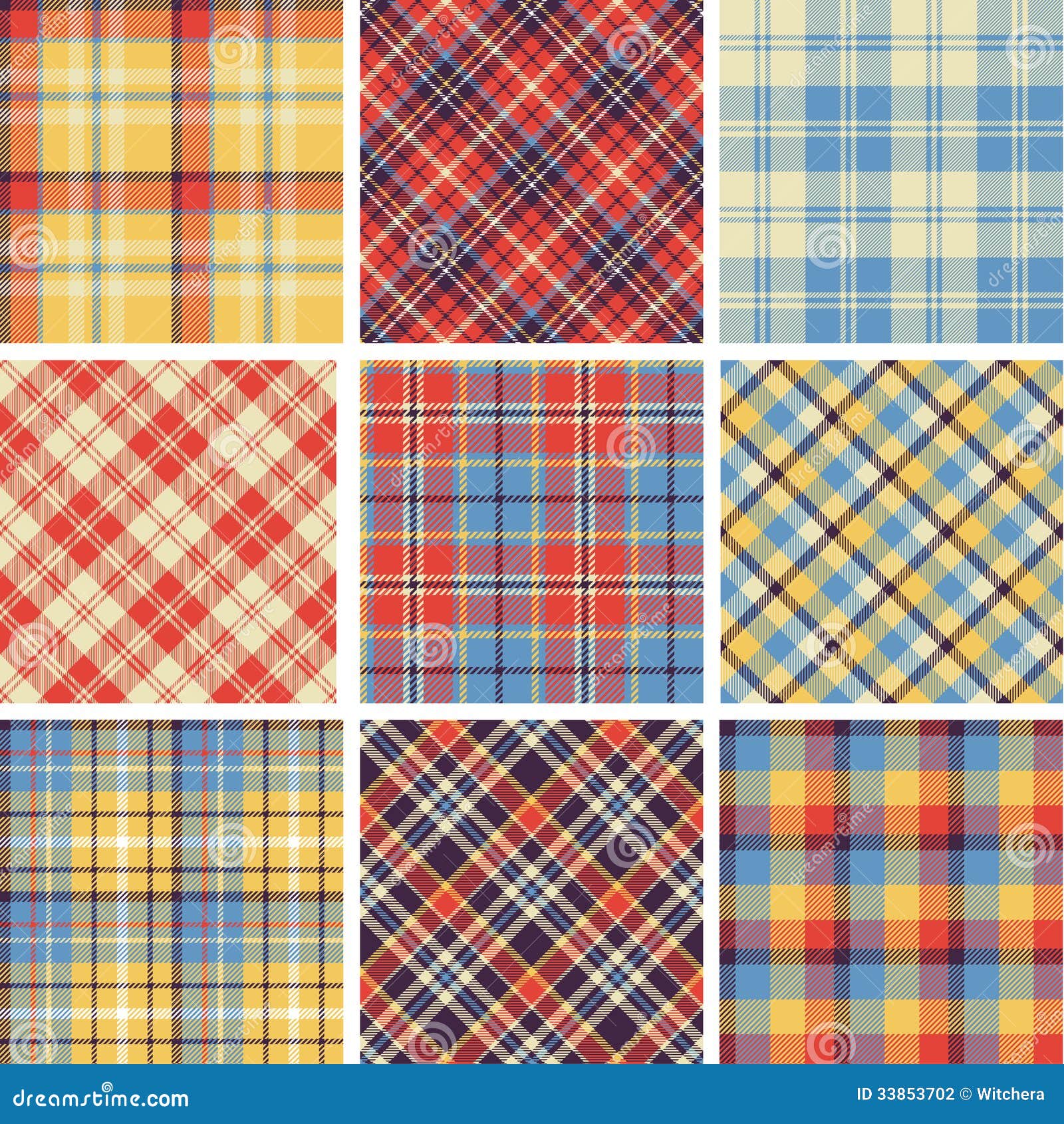 Seamless Tartan Pattern. Vector Black And White Woven Background ...