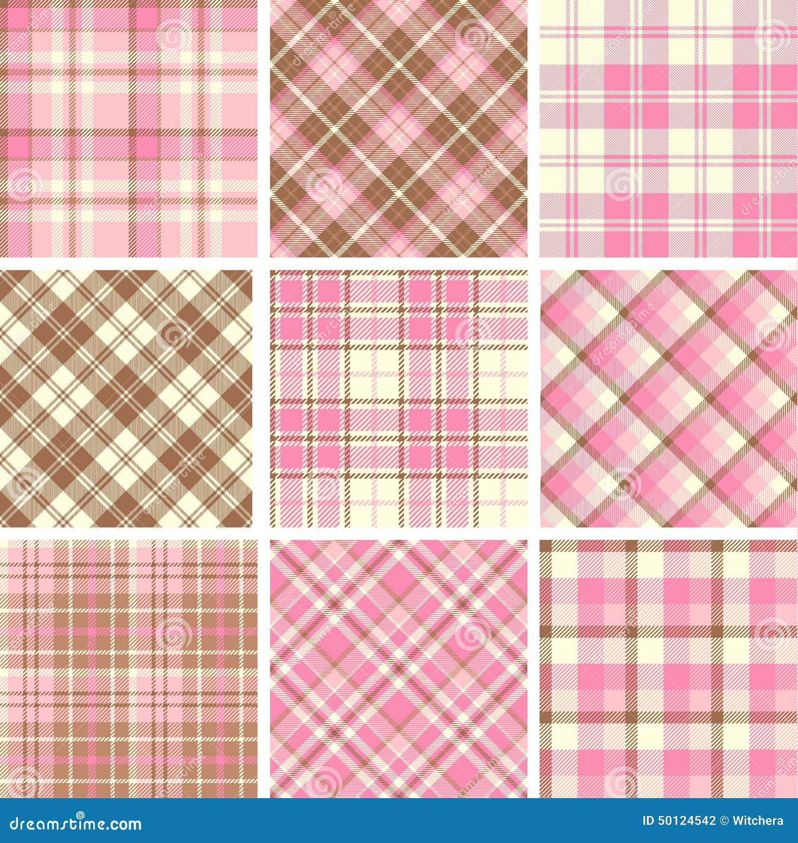Set of Seamless Tartan Patterns Stock Vector - Illustration of ...