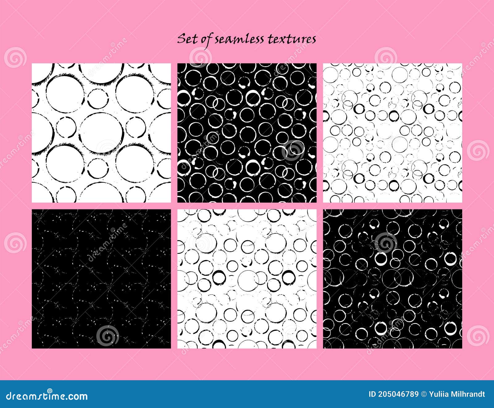 Set of Seamless Textures from Circles Stock Illustration - Illustration ...