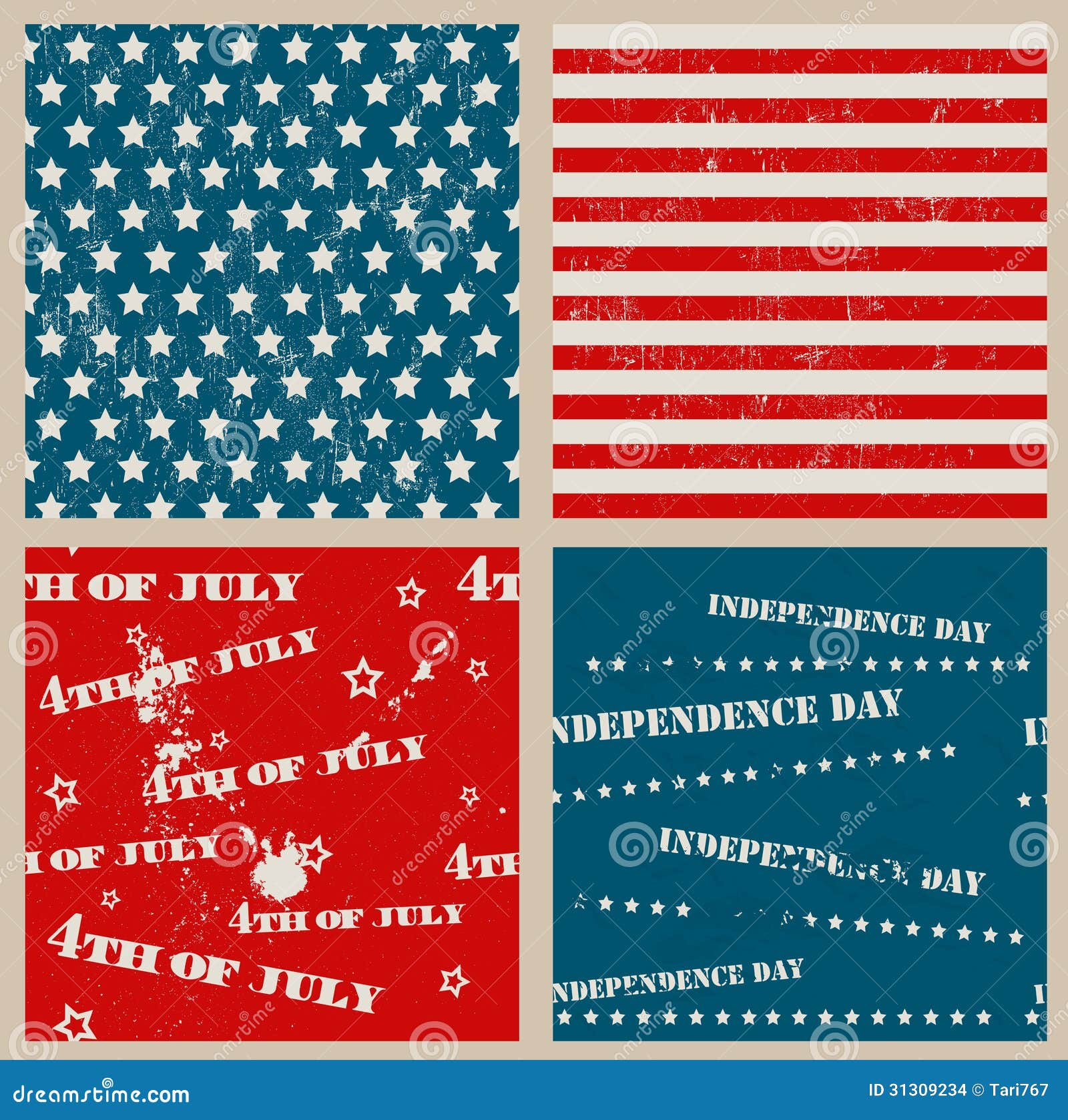Set of Seamless Textures with USA Independence Day Stock Vector ...