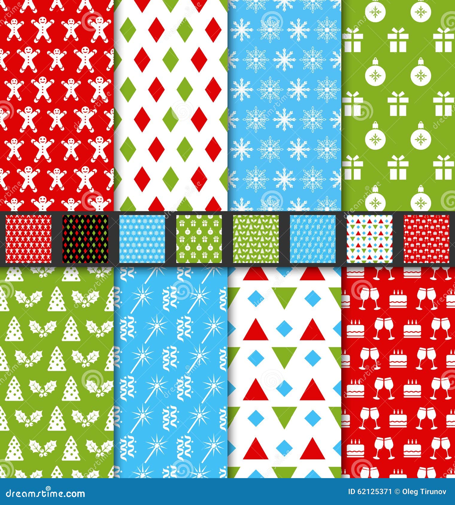Set Seamless Textures for Winter Holidays Stock Vector - Illustration ...