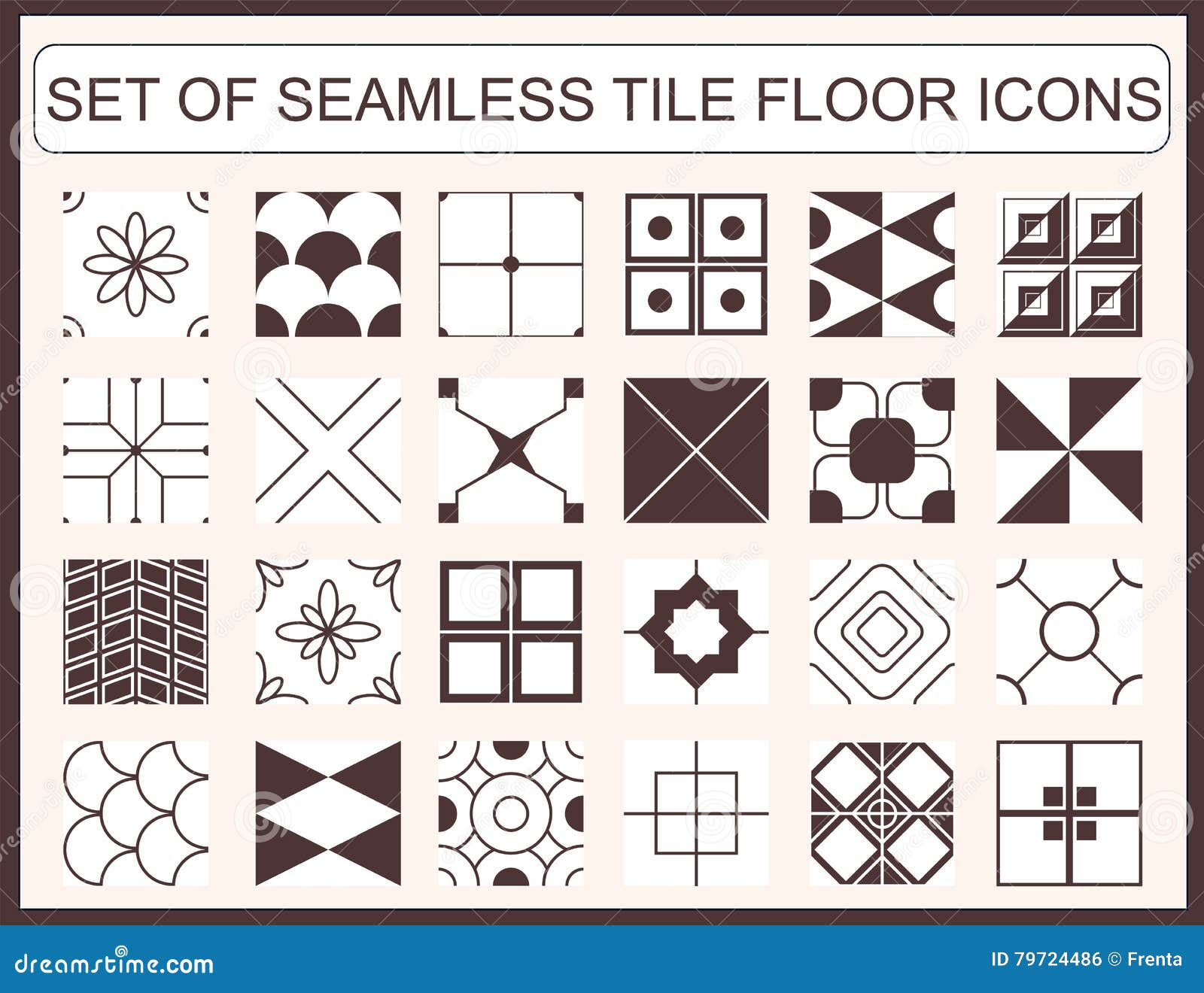Set of Seamless Tile Floor Icons Stock Vector - Illustration of ...