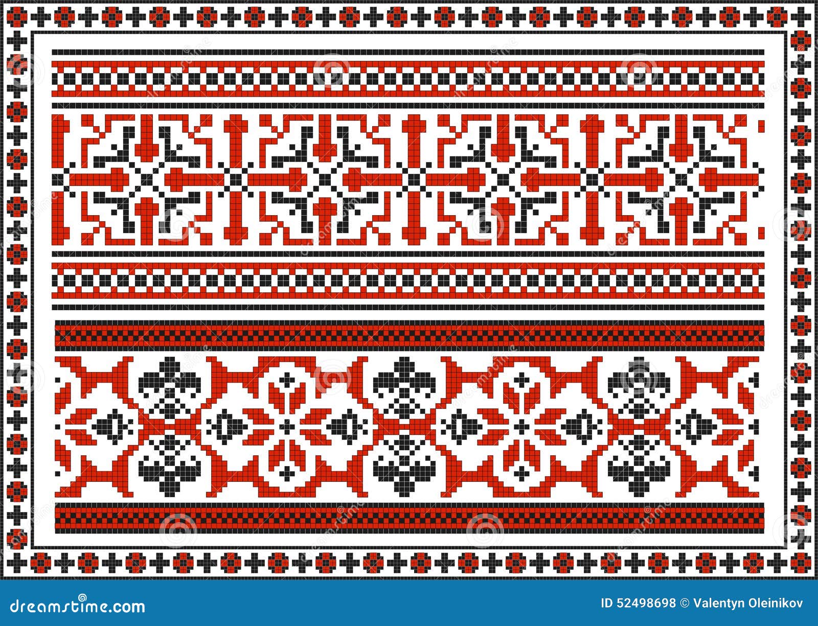 Set of Seamless Ukrainian Traditional Patterns Stock Vector ...