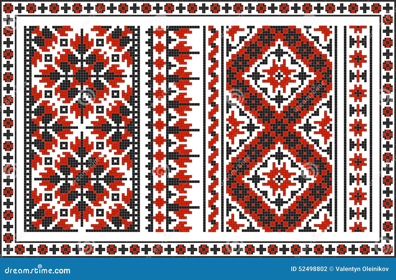 Set of Seamless Ukrainian Traditional Patterns Stock Vector ...