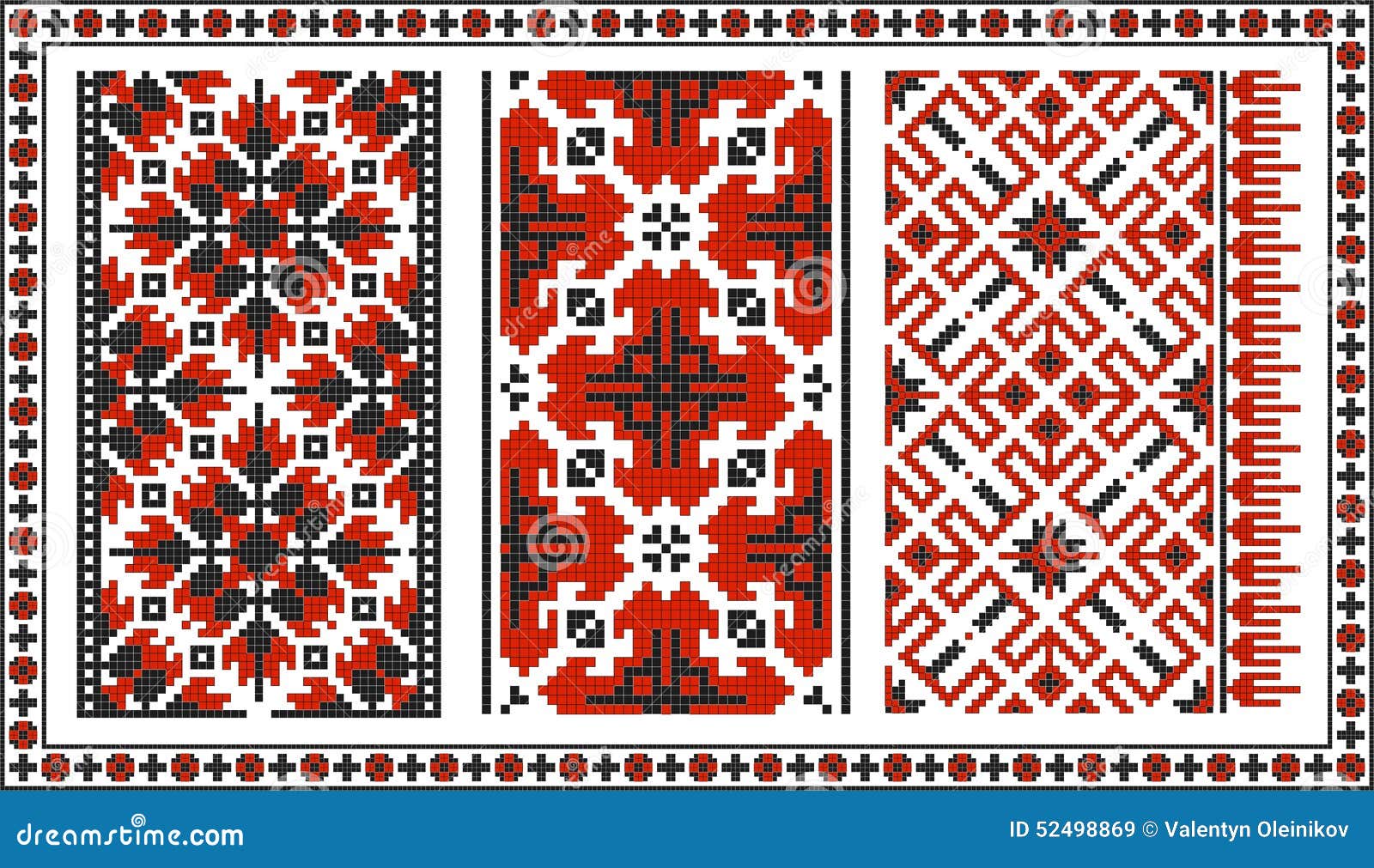 Set of Seamless Ukrainian Traditional Patterns Stock Vector ...