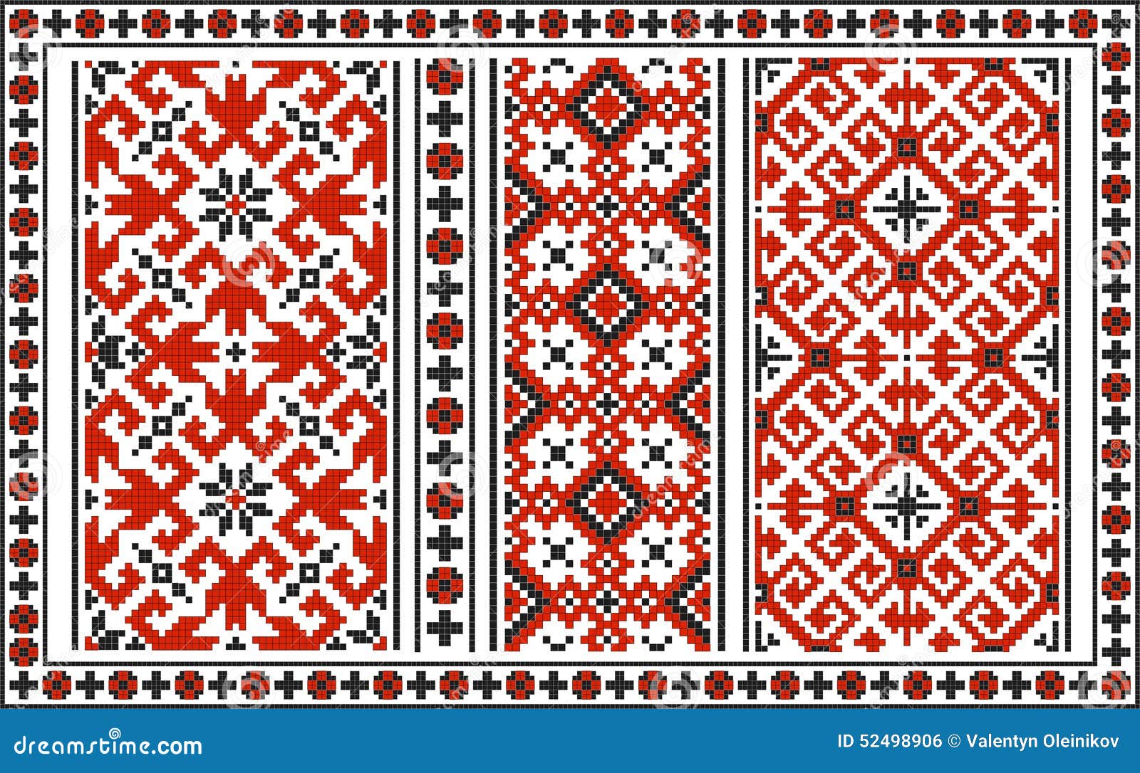 Set of Seamless Ukrainian Traditional Patterns Stock Vector ...