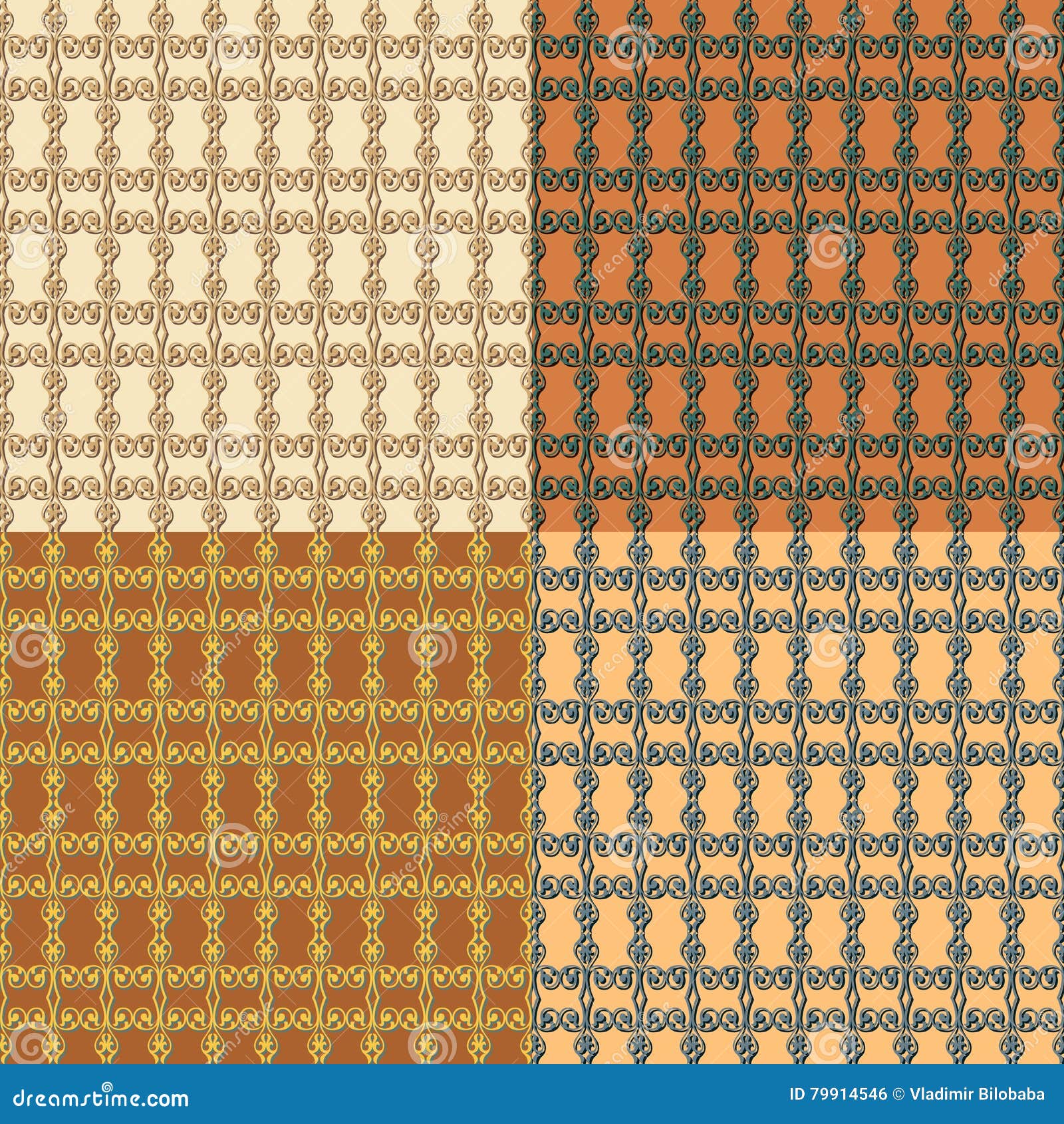 Set of Seamless Vector Classical Patterns Stock Vector - Illustration ...