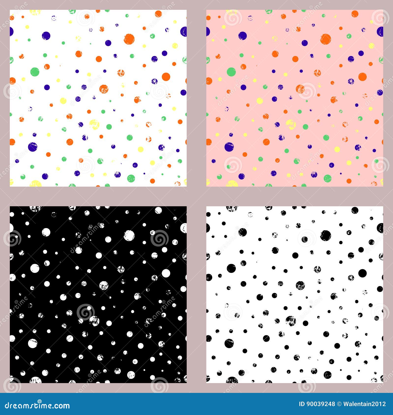 Set of Seamless Vector Dotted Patterns. Creative Geometric Colorful and ...
