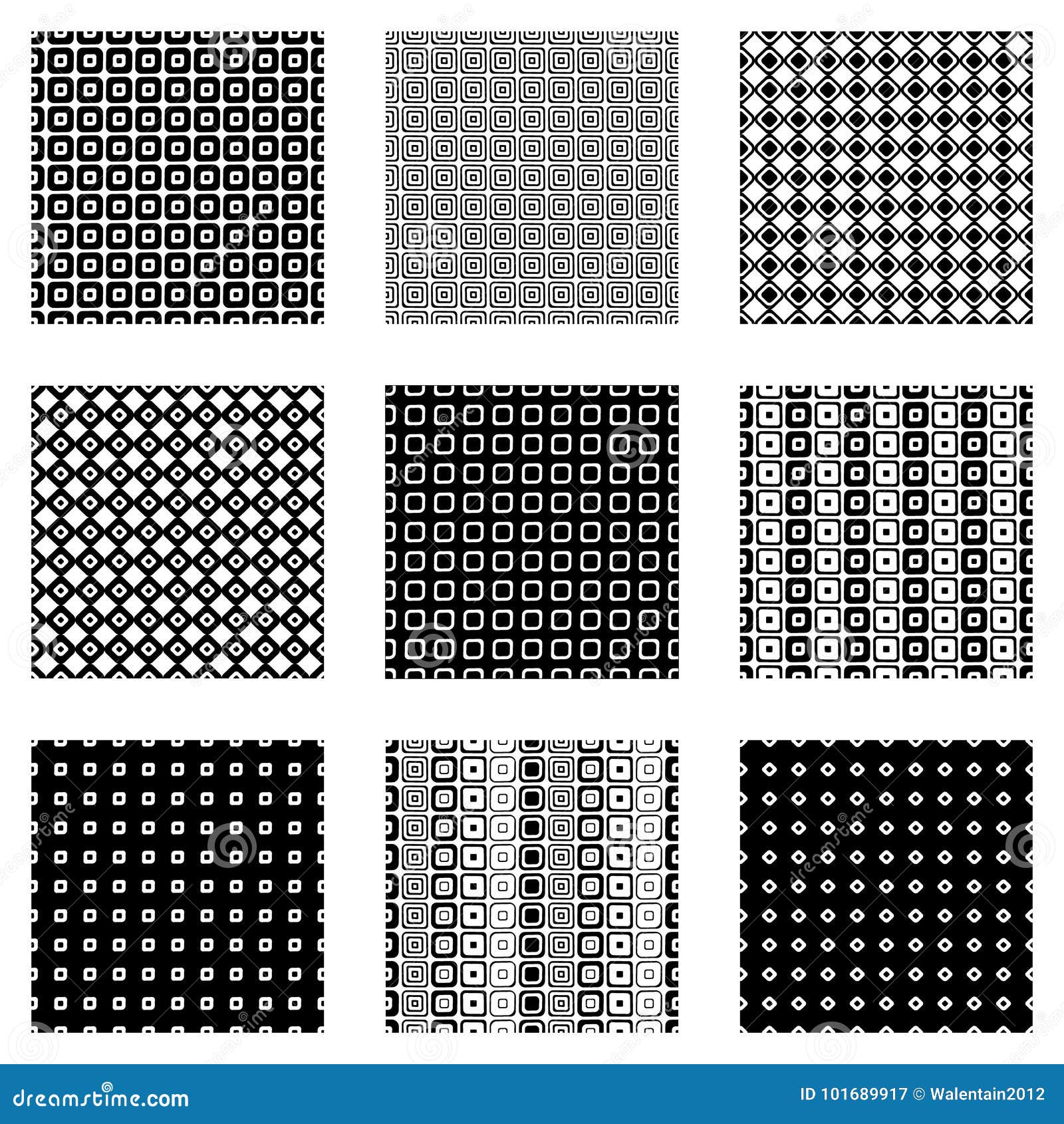 Set of Seamless Vector Geometrical Patterns. Endless Background with ...