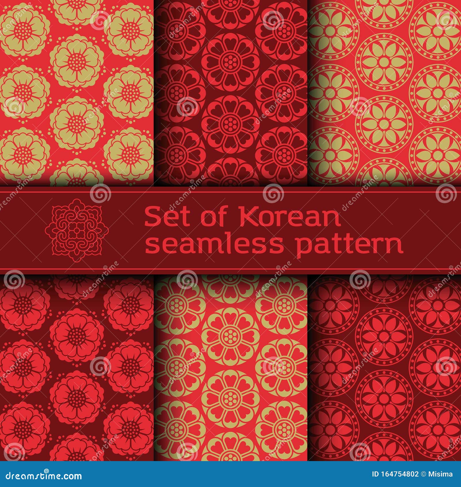 Korean Pattern. Pink Korean Traditional Pattern With Hand Drawn Circle ...