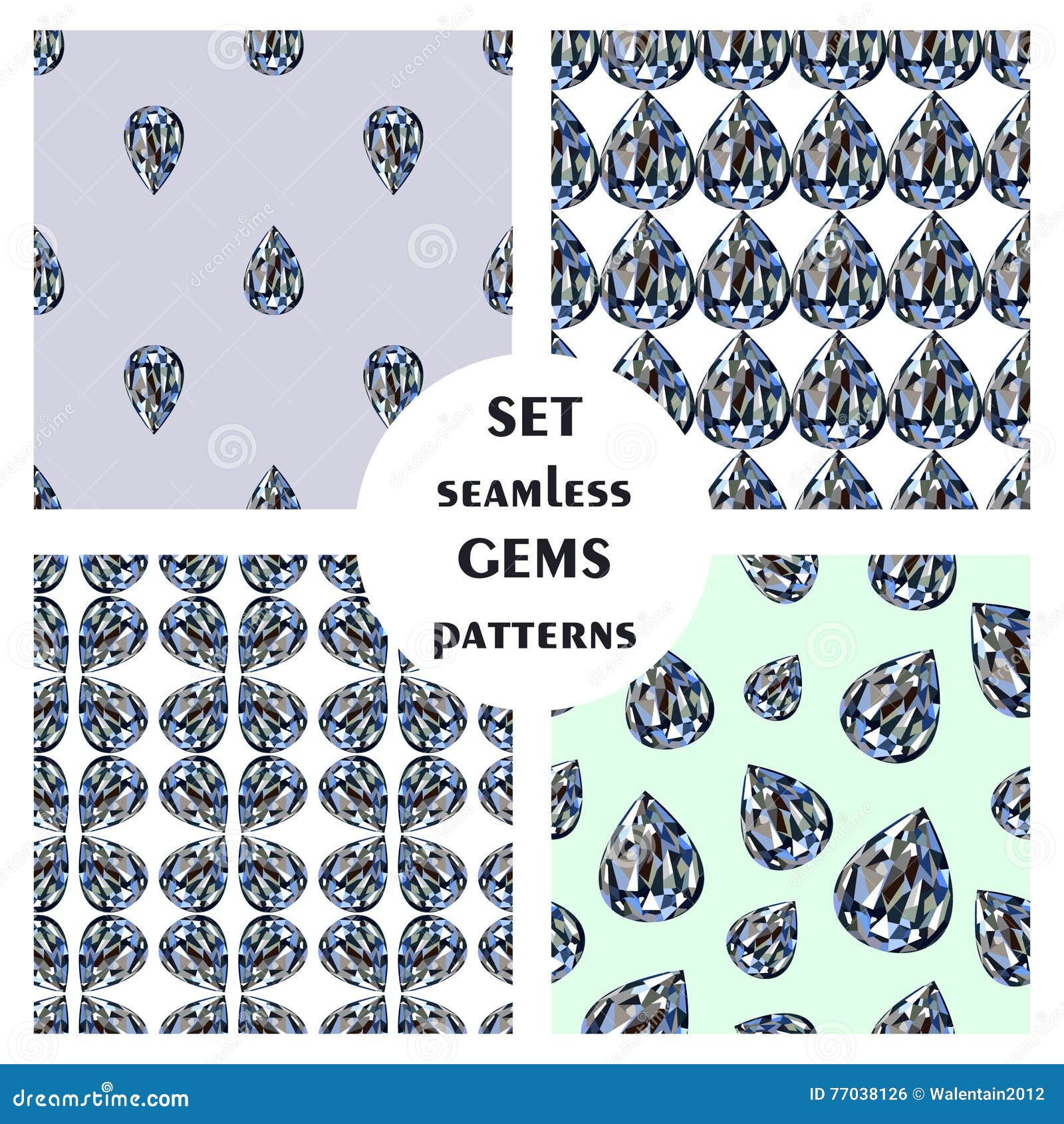 Set of Seamless Vector Patterns Stock Vector - Illustration of ...