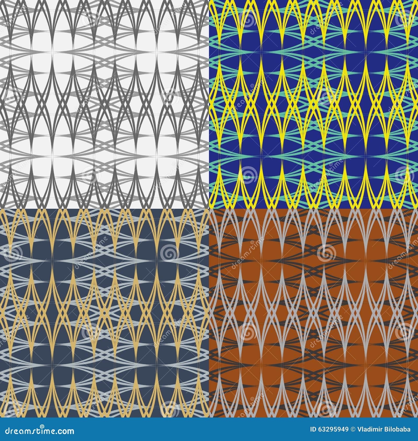 Set of Seamless Vector Patterns Stock Vector - Illustration of white ...