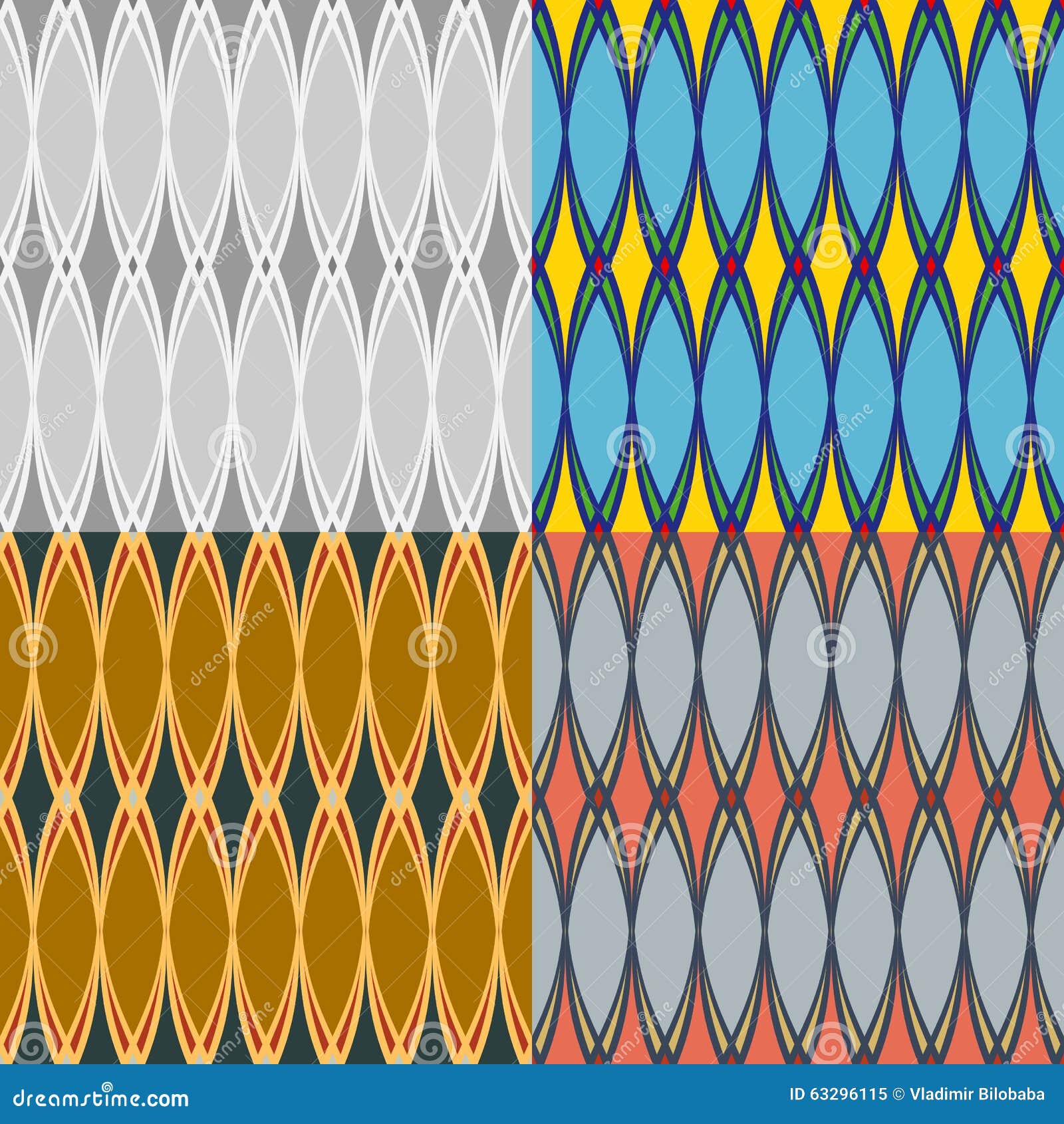 Set of Seamless Vector Patterns Stock Vector - Illustration of yellow ...