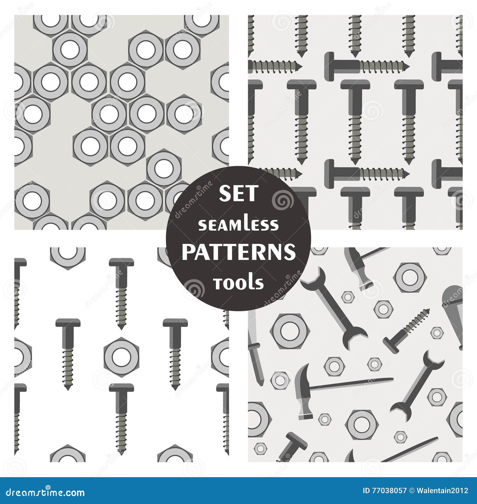 Set of Seamless Vector Patterns with Tools Stock Vector - Illustration ...