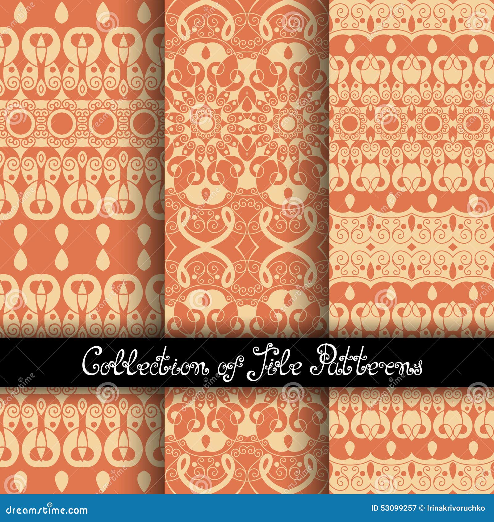 Set of 3 Seamless Vintage Patterns Stock Vector - Illustration of ...