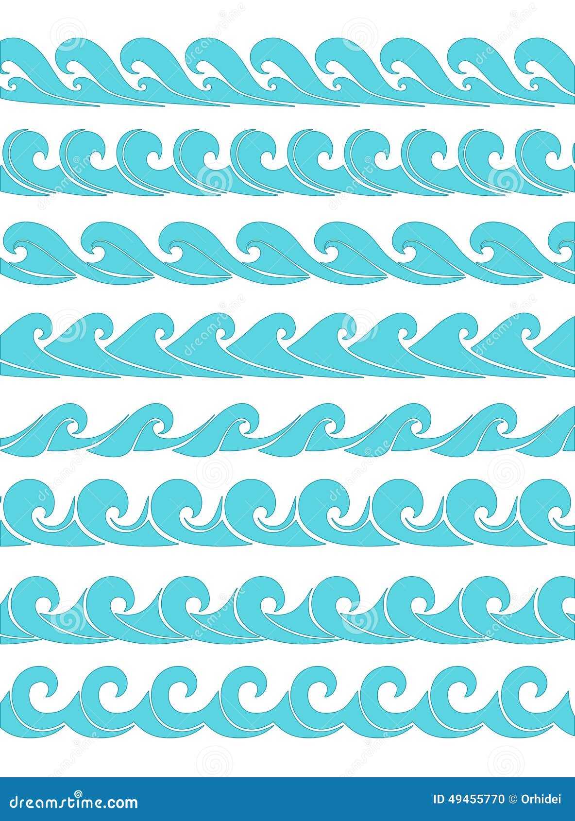Set seamless waves stock illustration. Illustration of aqua - 49455770